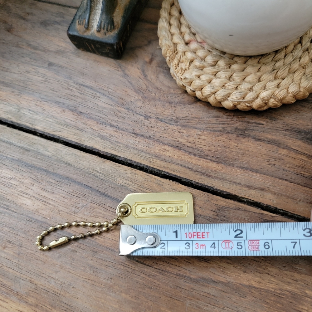 Coach Gold Hang Tag Keychain Bag Charm Pendant - Gem